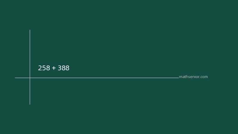 How to solve 258 + 388