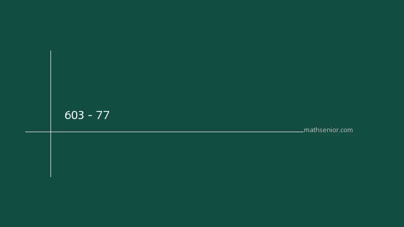 How to solve 603 - 77