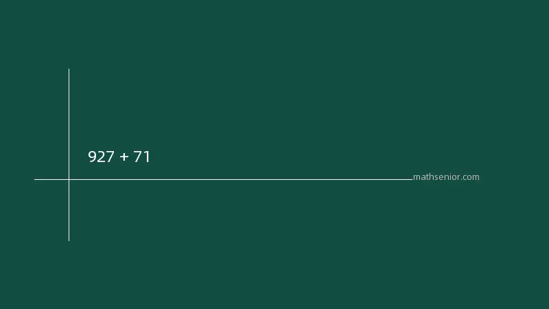 How to solve 927 + 71