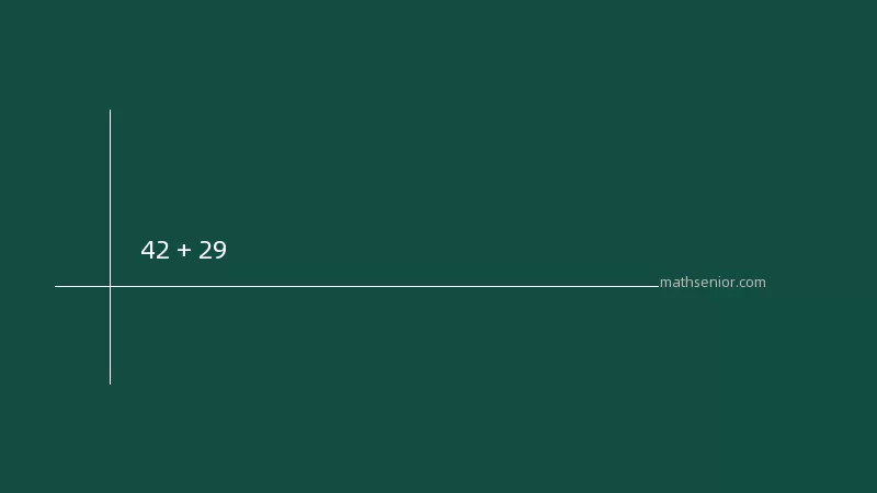 What is 42 + 29?